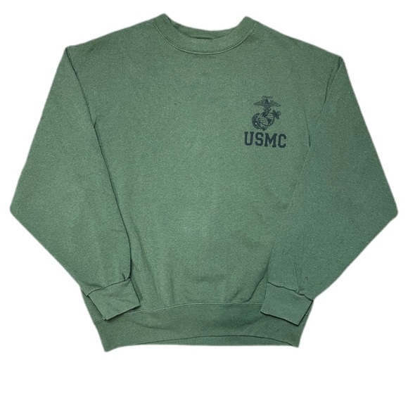 USMC | Sweaters | Usmc Marine Corps Olive Crewneck Sweater | Poshmark